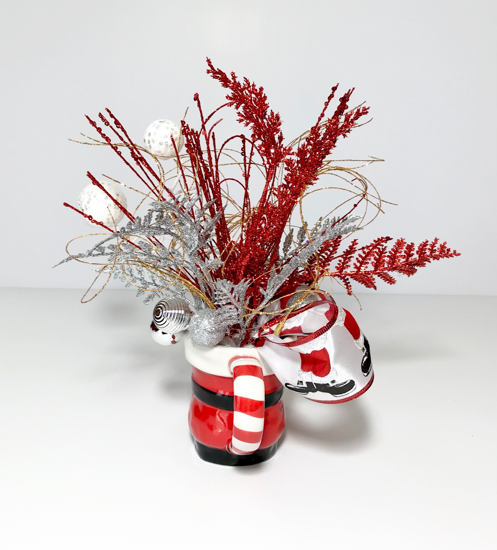 Christmas Santa Claus Boot Mug Small Centerpiece Holiday Xmas - Etsy