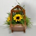 Open Wooden Frame Lantern Decorative Sunflower Floral Arrangement ...