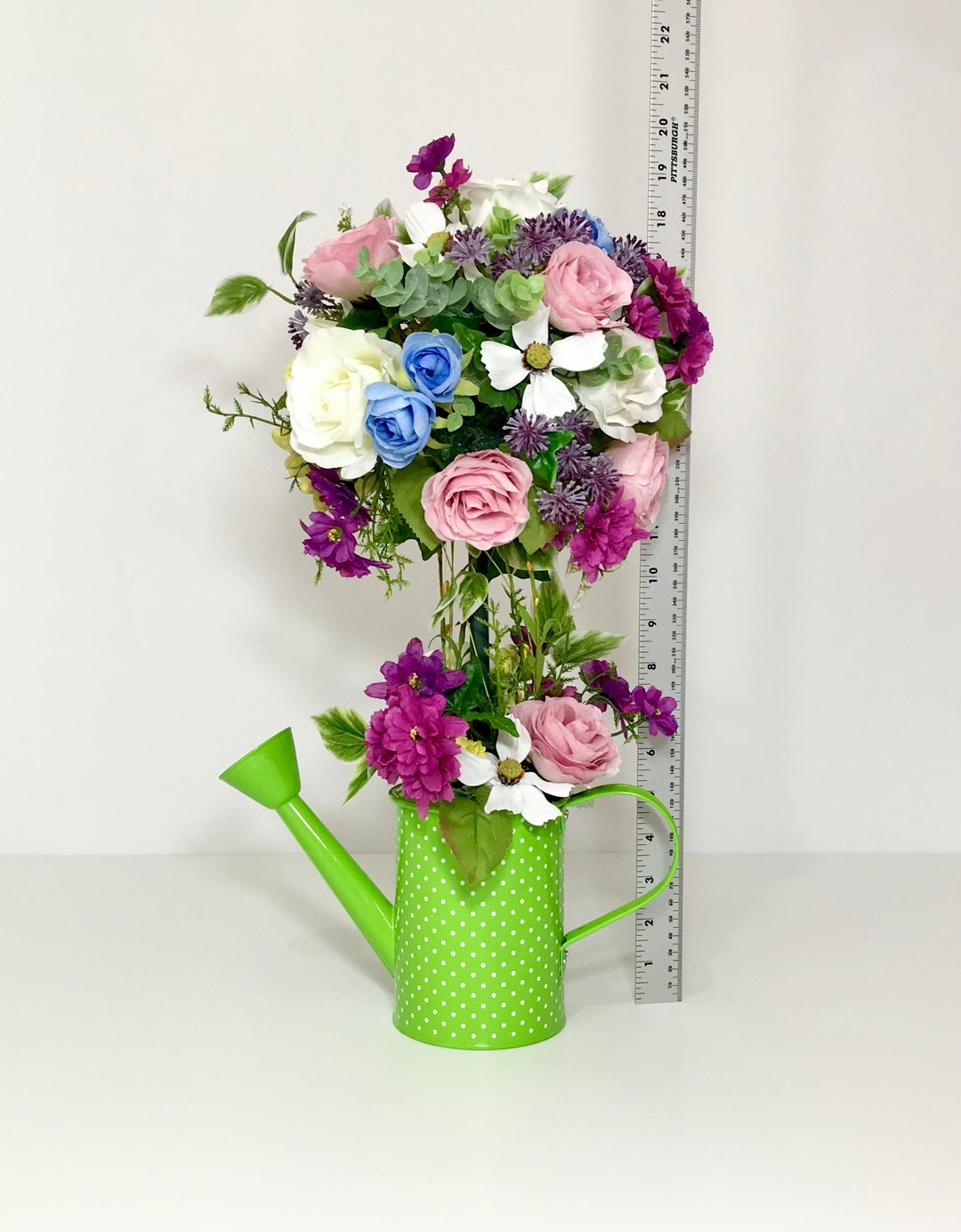 Faux Floral Arrangement Topiary, Multi Color Flower Arrangement ...