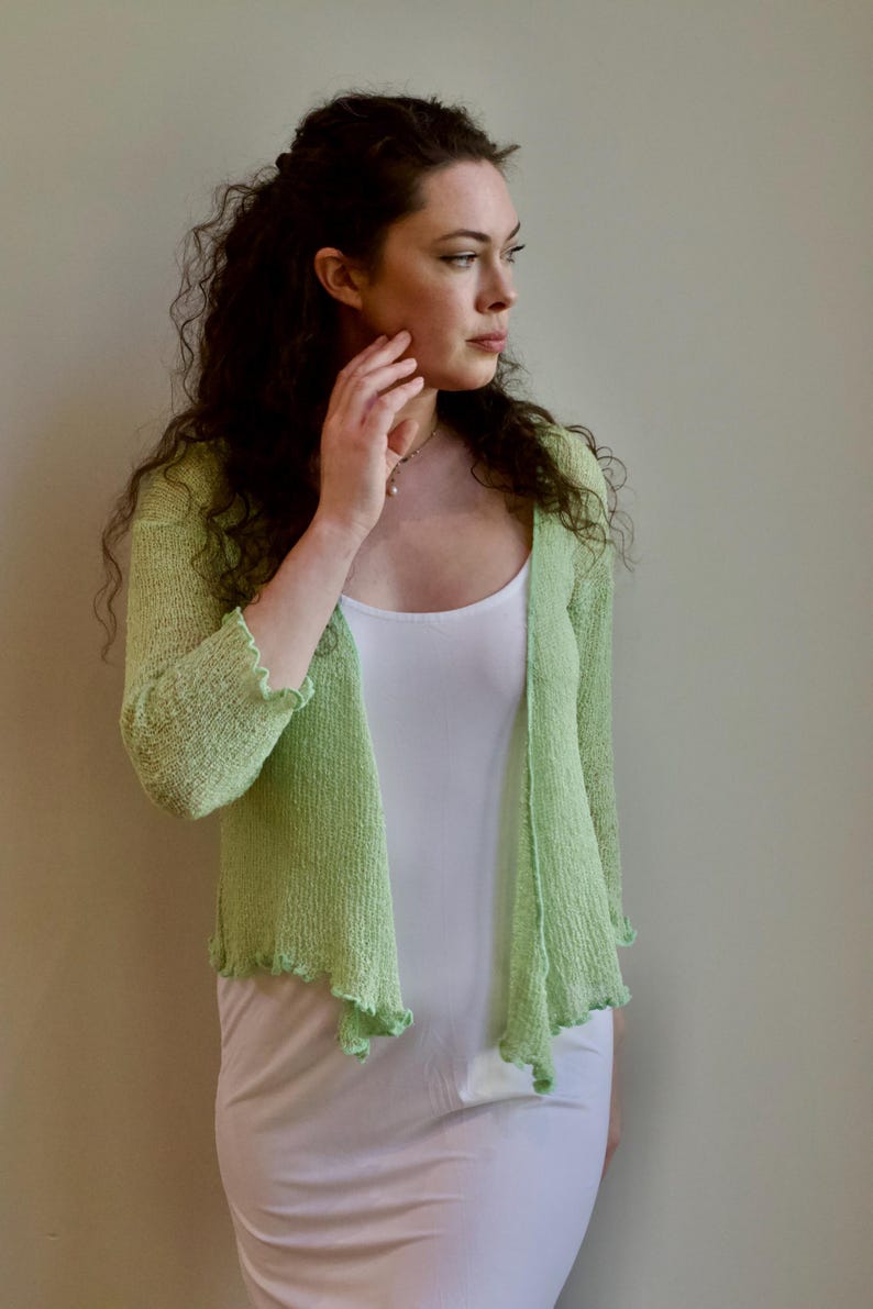 Double Knit Shrug: Sheer Cardigan, Summer Cover Up, Lightweight Mesh ...