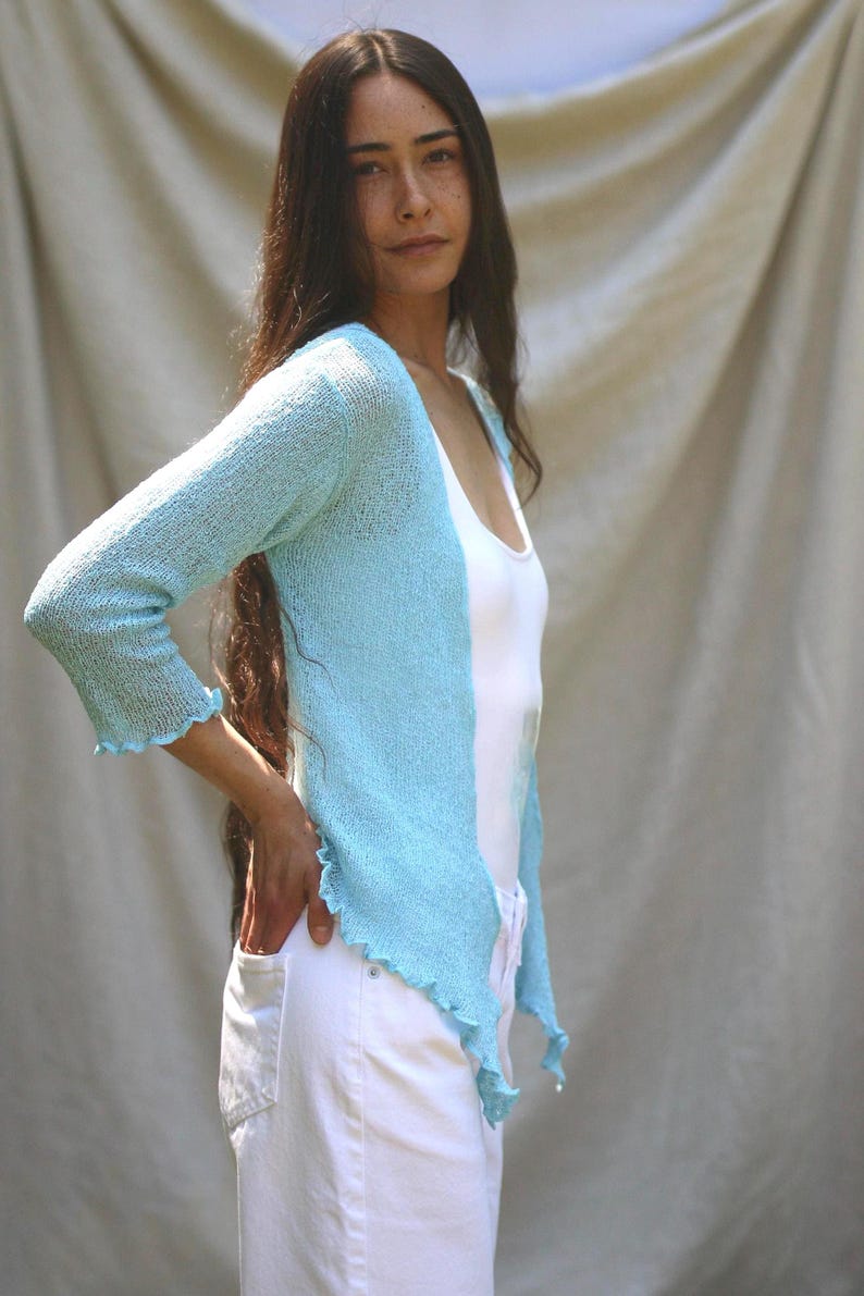 Double Knit Shrug: Sheer Cardigan, Summer Cover Up, Lightweight Mesh ...