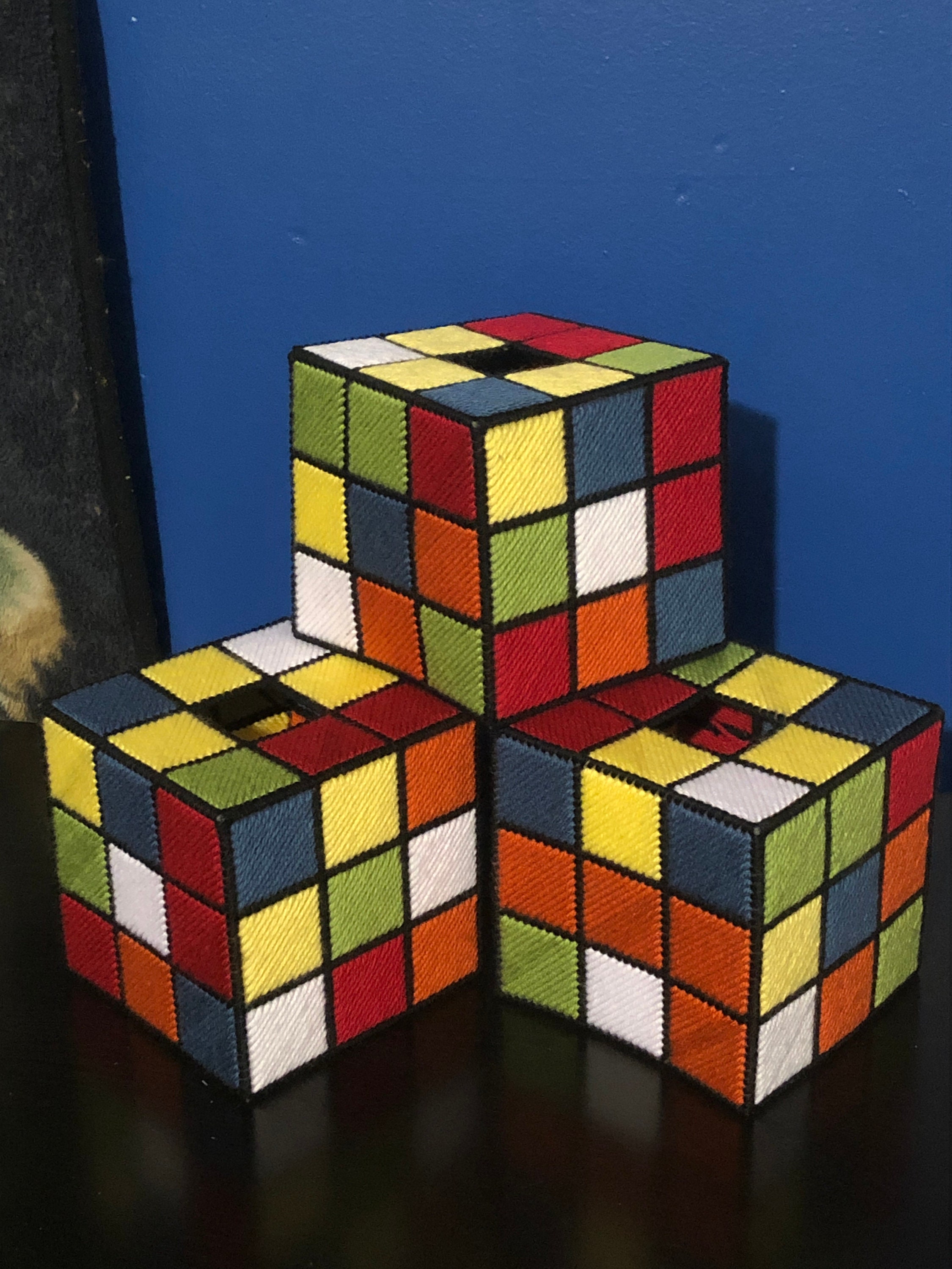 Rubik's Cube Plastic Canvas Tissue Box Cover - Etsy