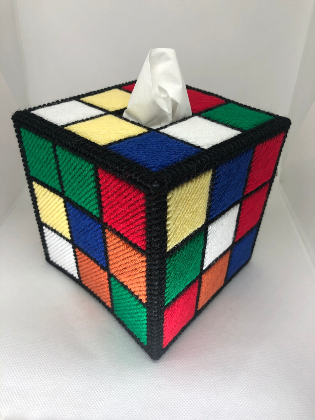 Rubik's Cube Plastic Canvas Tissue Box Cover - Etsy