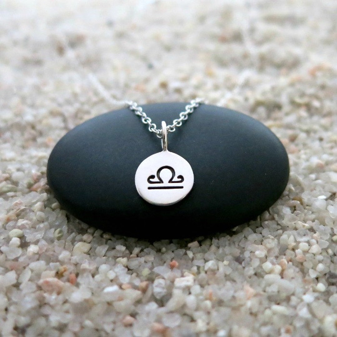Libra Necklace Sterling Silver Libra Charm Astrology Necklace Zodiac ...
