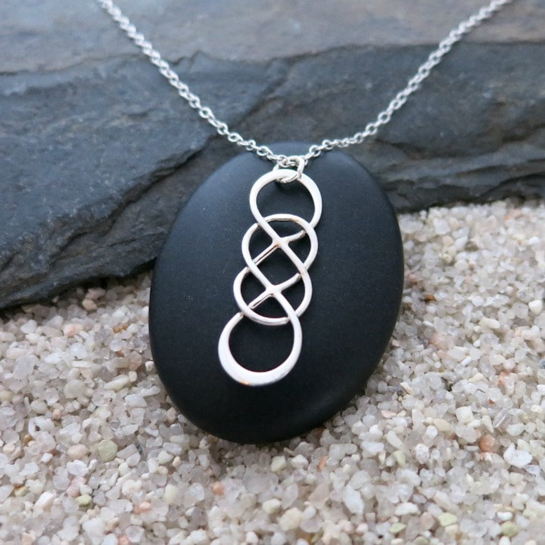 Double Infinity Necklace Sterling Silver Infinity Pendant Etsy