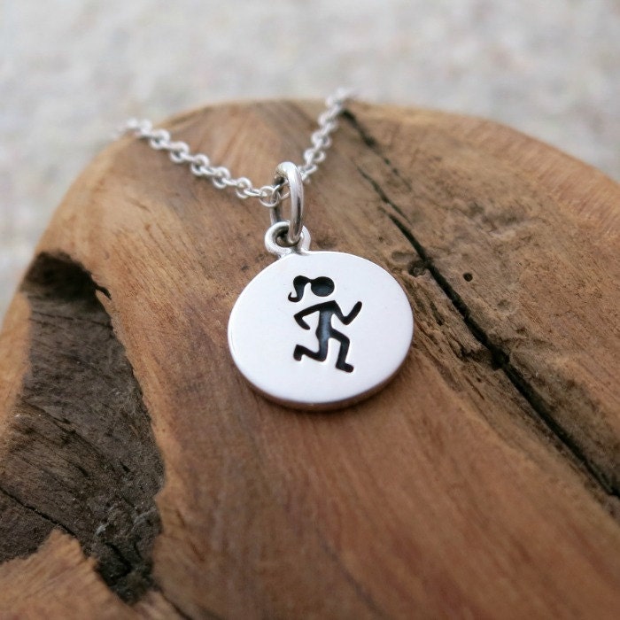 Runner Necklace Sterling Silver Runner Charm Sports Jewelry - Etsy