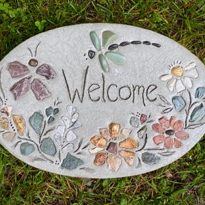 8in. Welcome Stone, Housewarming Gift, Garden Decor, All-natural ...