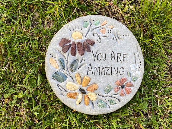 8in. Apprec. Gift: you Are Amazing Garden Stone | Etsy