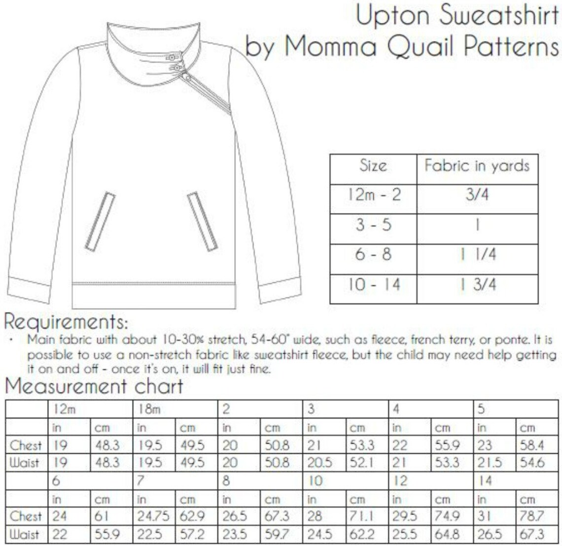 Upton Sweatshirt PDF Sewing Pattern - Etsy
