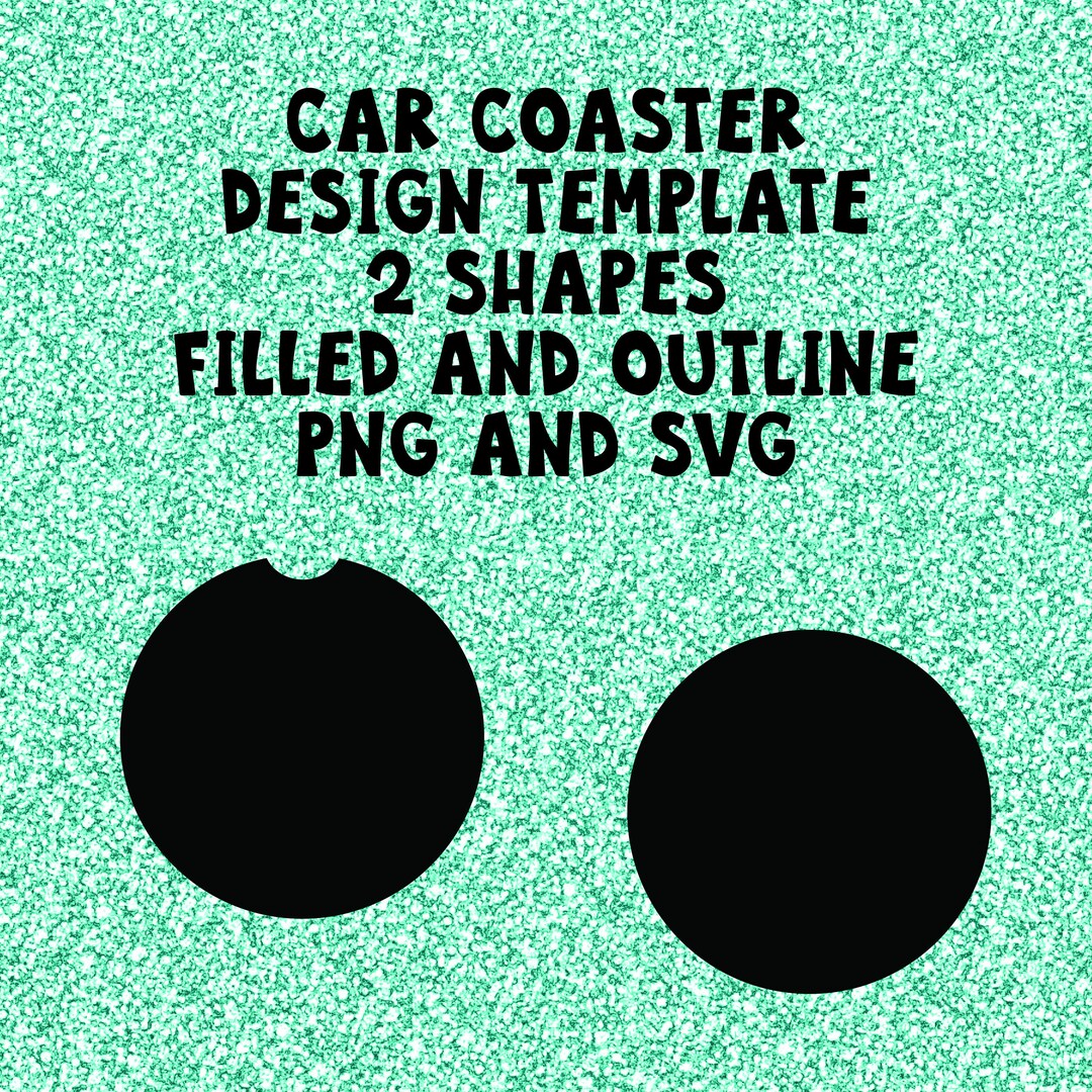 Car Coaster Blank Template for Sublimation Design Outline Guideline 2 ...