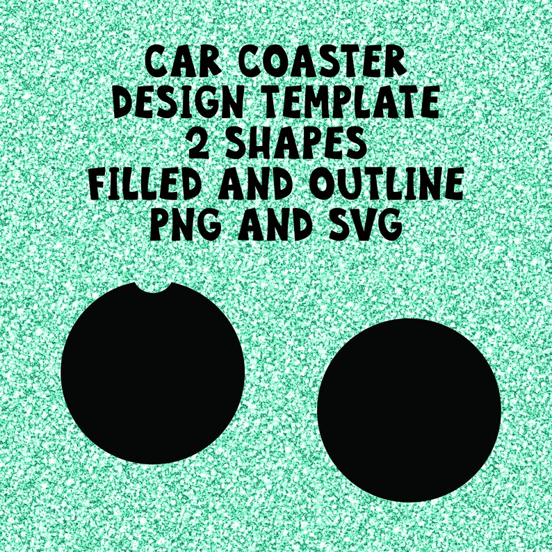 Car Coaster Blank Template For Sublimation Design Outline Etsy