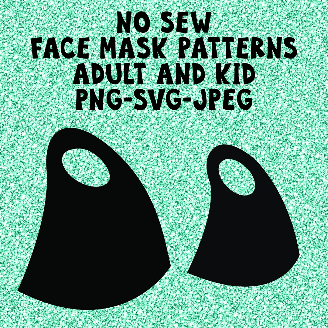 Face Mask NO Sewing Sew Pattern Template Design Outline Guideline Adult ...
