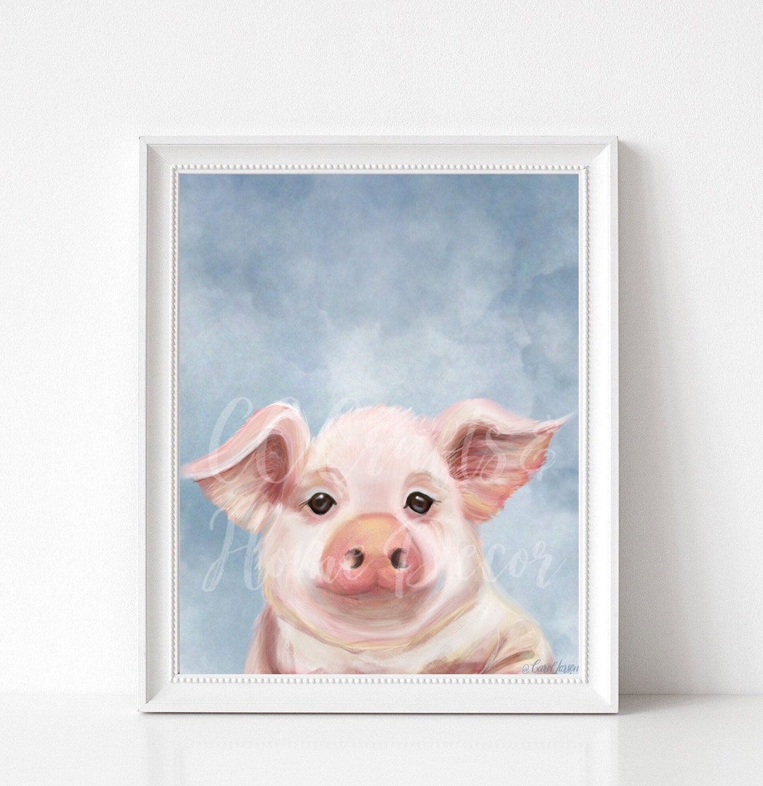 Pig Art Print - Farmhouse Art, Barn Animals Gift - Etsy