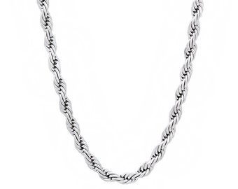 2.5MM Solid 925 Sterling Silver Italian Diamond Cut Rope Chain - Etsy