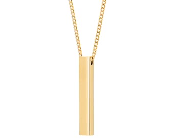Gold Bar Pendant | Etsy
