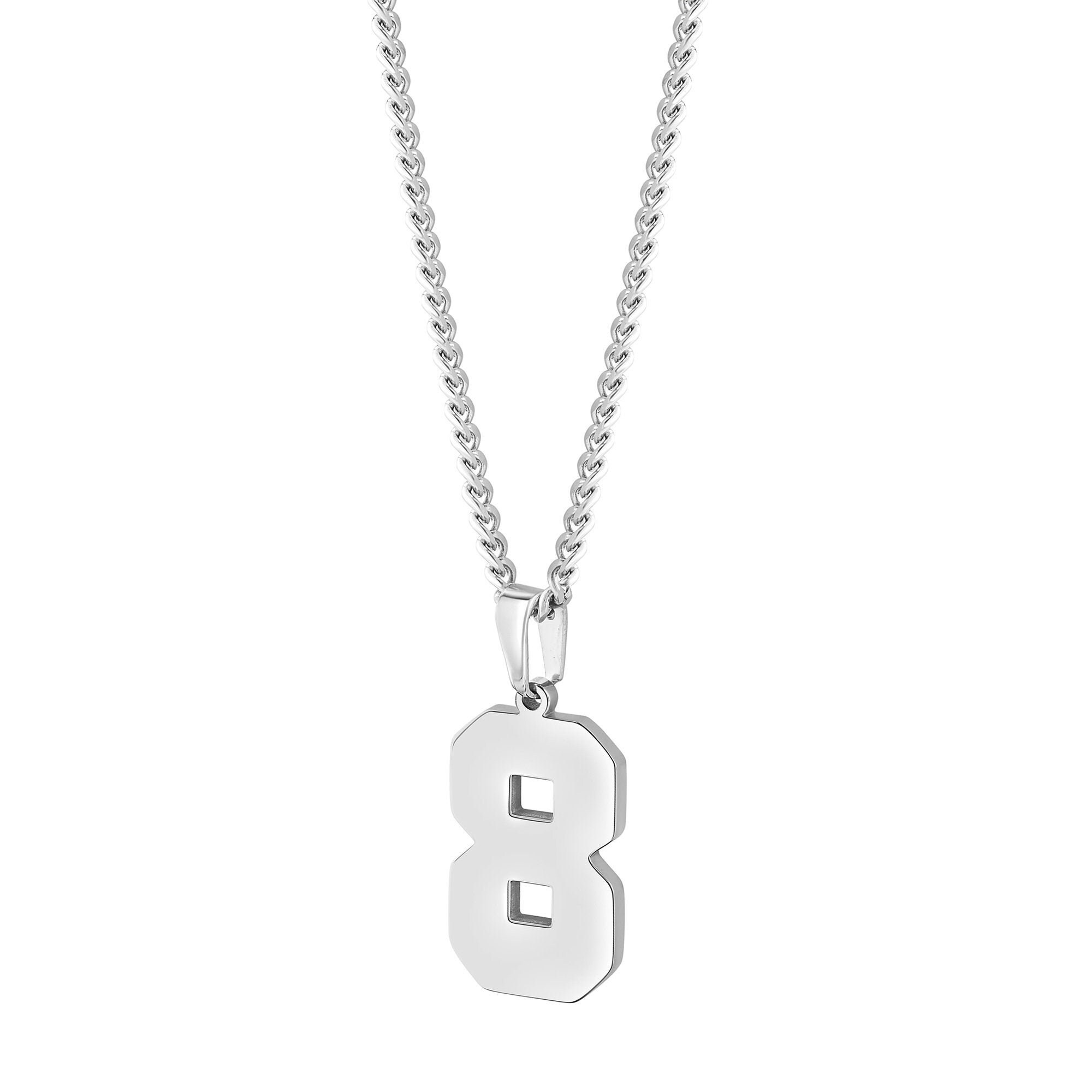 Number Pendant & Chain Silver Necklace Set Baseball and - Etsy