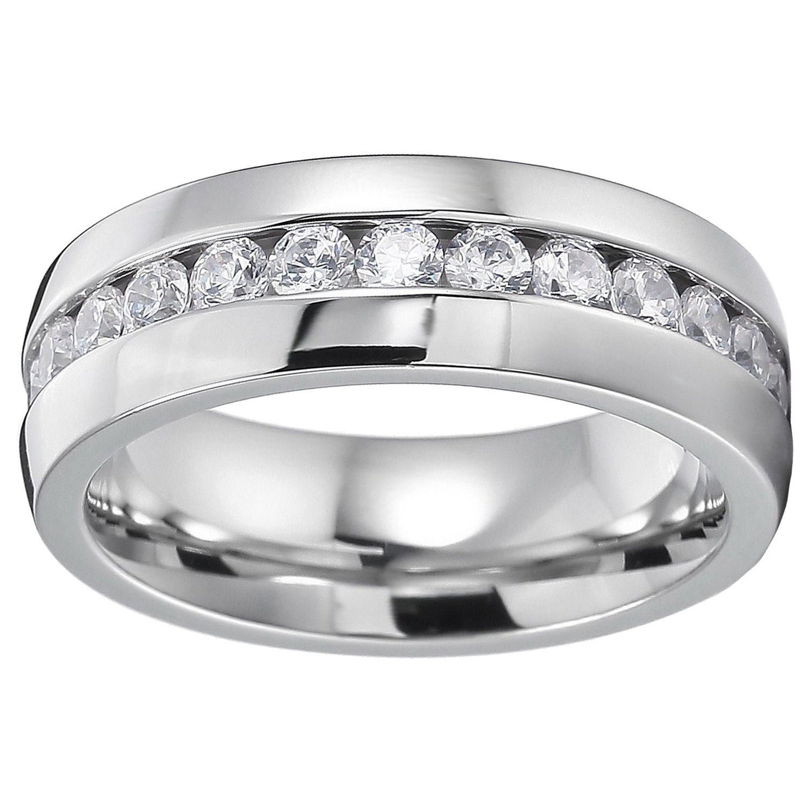 Men's Women's 8mm Stainless Steel Ring / Eternity Band - Etsy