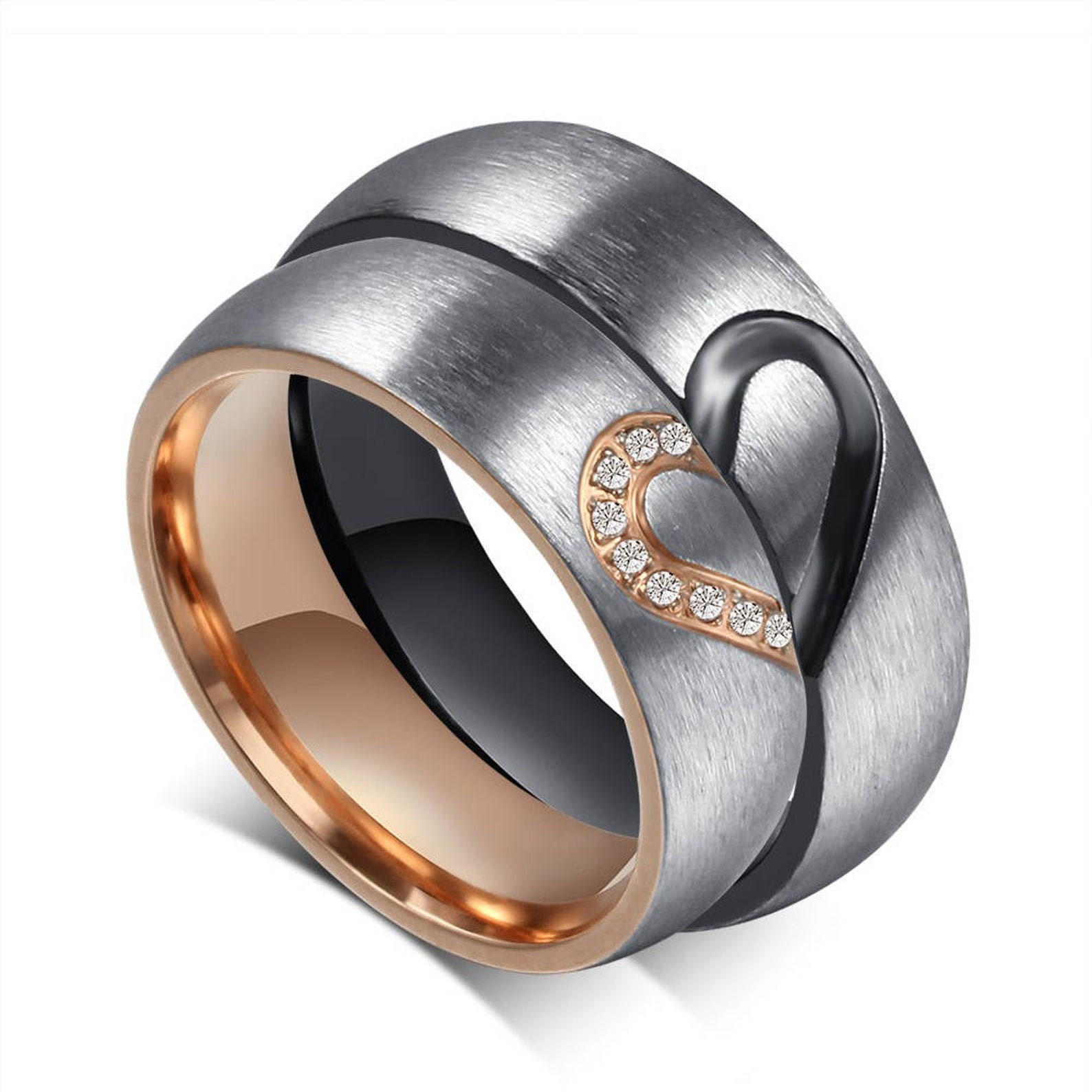 Engraved Matching Promise Ring Wedding and Engagement Rings / - Etsy