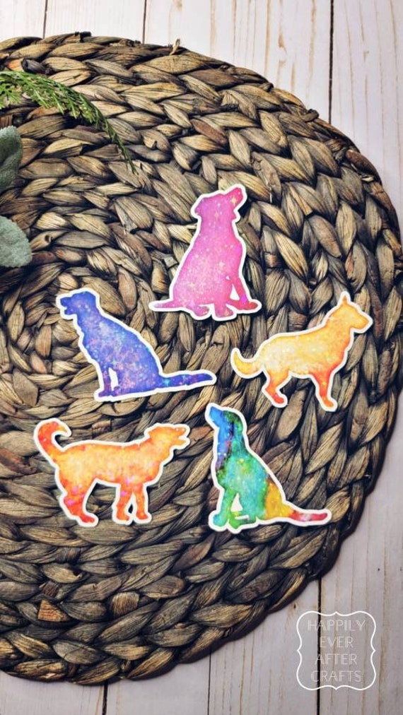 Watercolor Dog Sticker Big Breed Sticker Holographic - Etsy