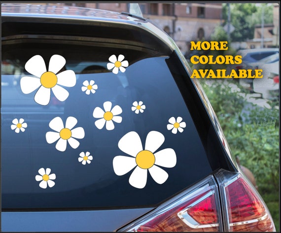 Flower Decal Set of 14 Flower Car Stickers Hippie Flower Stickers Party Decorations Flower Stickers Flower Sticker Pack Laptop Sticker Etsy