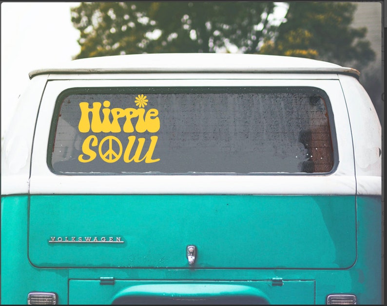 Hippie Soul Car Window Decal Hippie Car Accessories Retro 70s Bumper ...