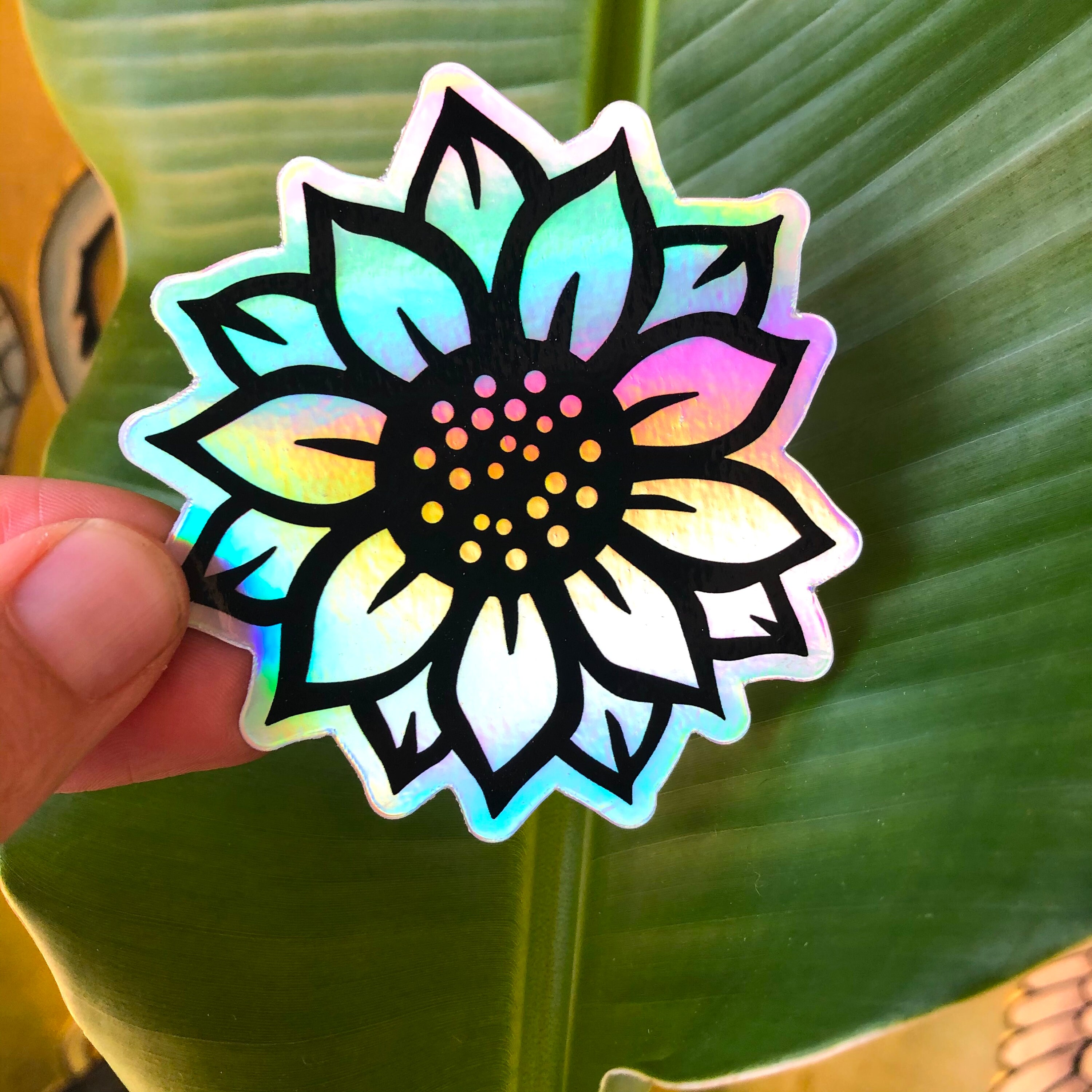 Holographic Car Stickers 3 Sunflower Decal Hippie Car | Etsy