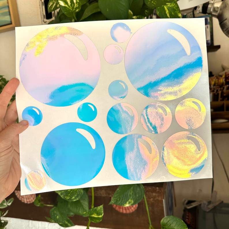 Holographic Bubble Decal Set: Car, Laptop, Phone Stickers (set of 14 ...