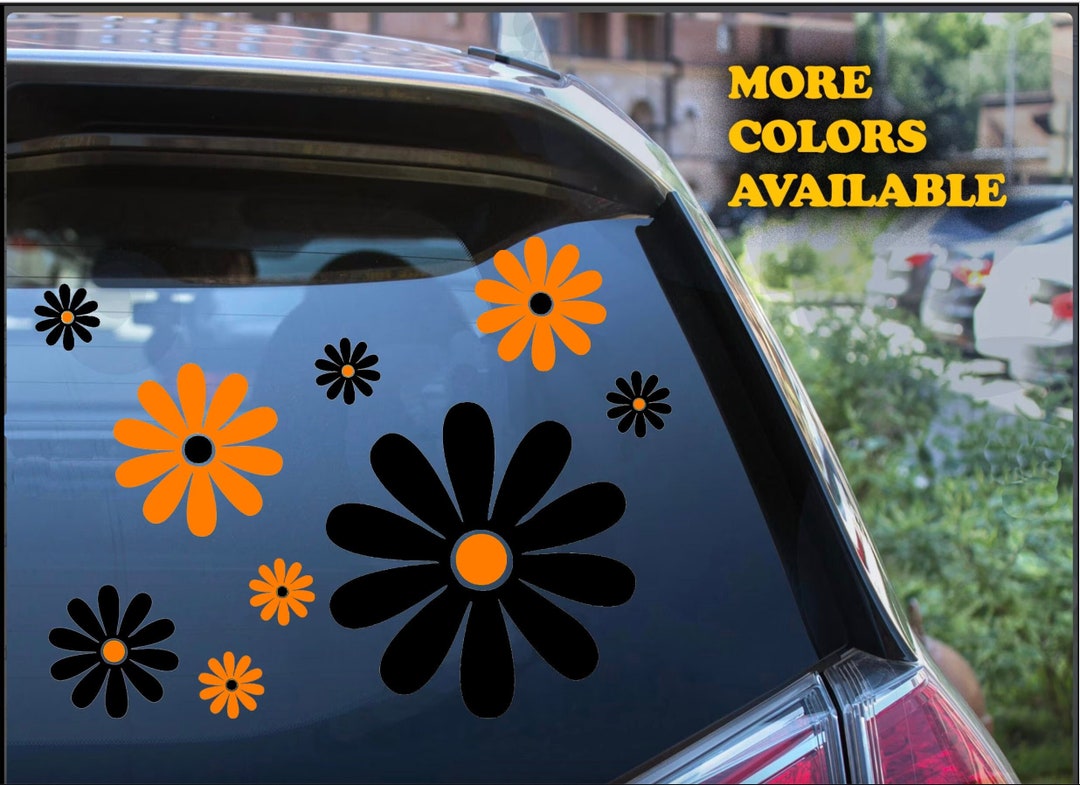 Halloween Car Decals, Daisy Decal Set of 14, Flower Stickers, Spooky ...
