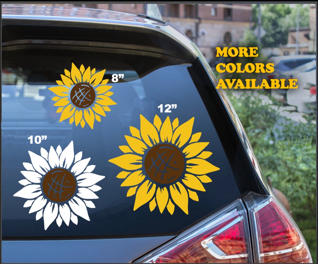 Large Sunflower Decals 12" to 6" Car Stickers, Sunflower Stickers ...