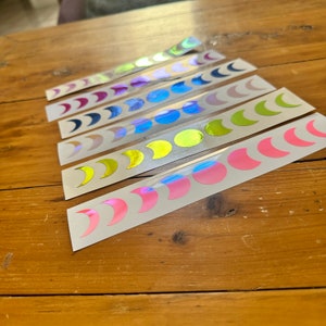 Holographic Moon Phase Decal, Holographic Moon Decal, Crescent Moon ...