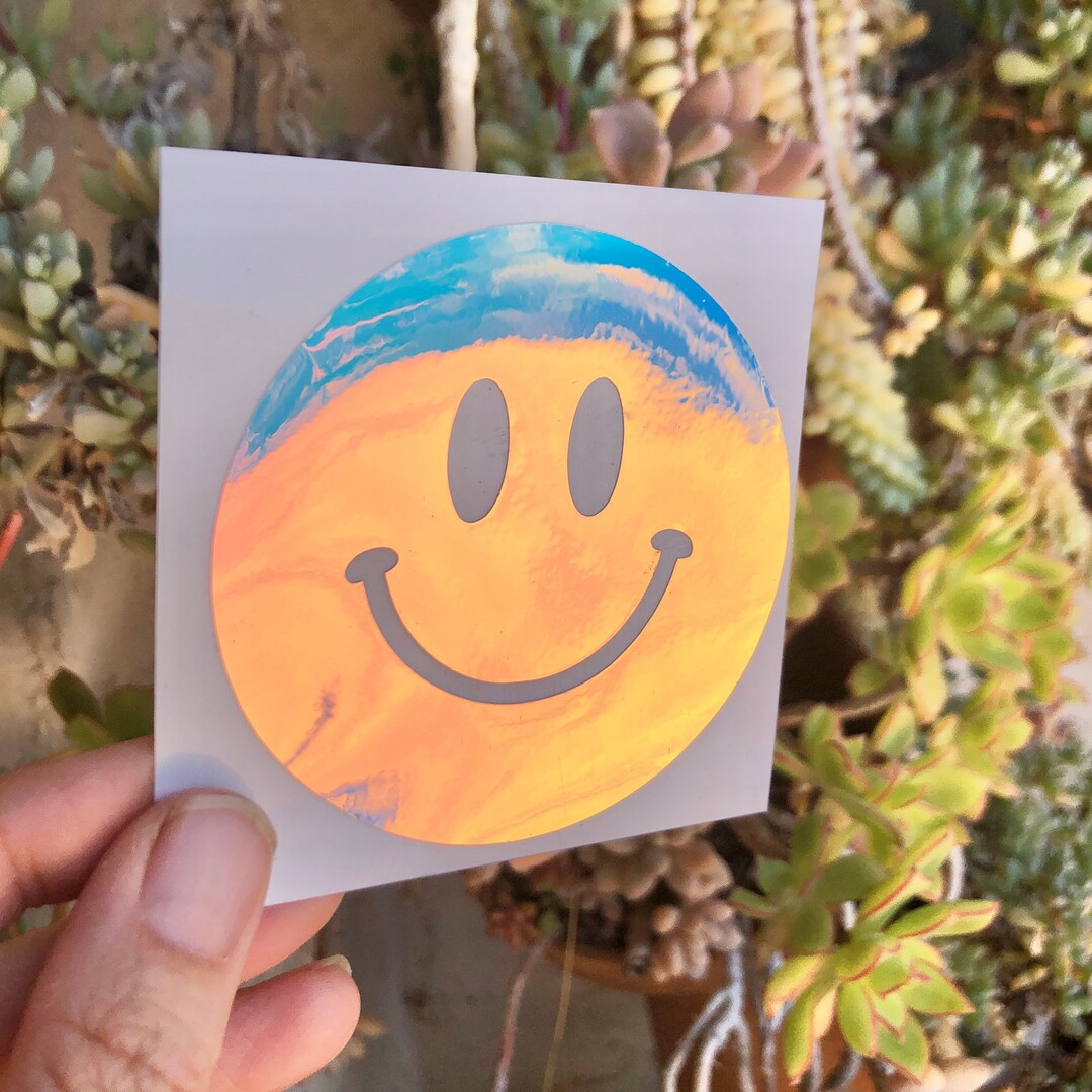 Holographic Smiley Face Decal Holographic Decals Sizes From 12" to 1 ...