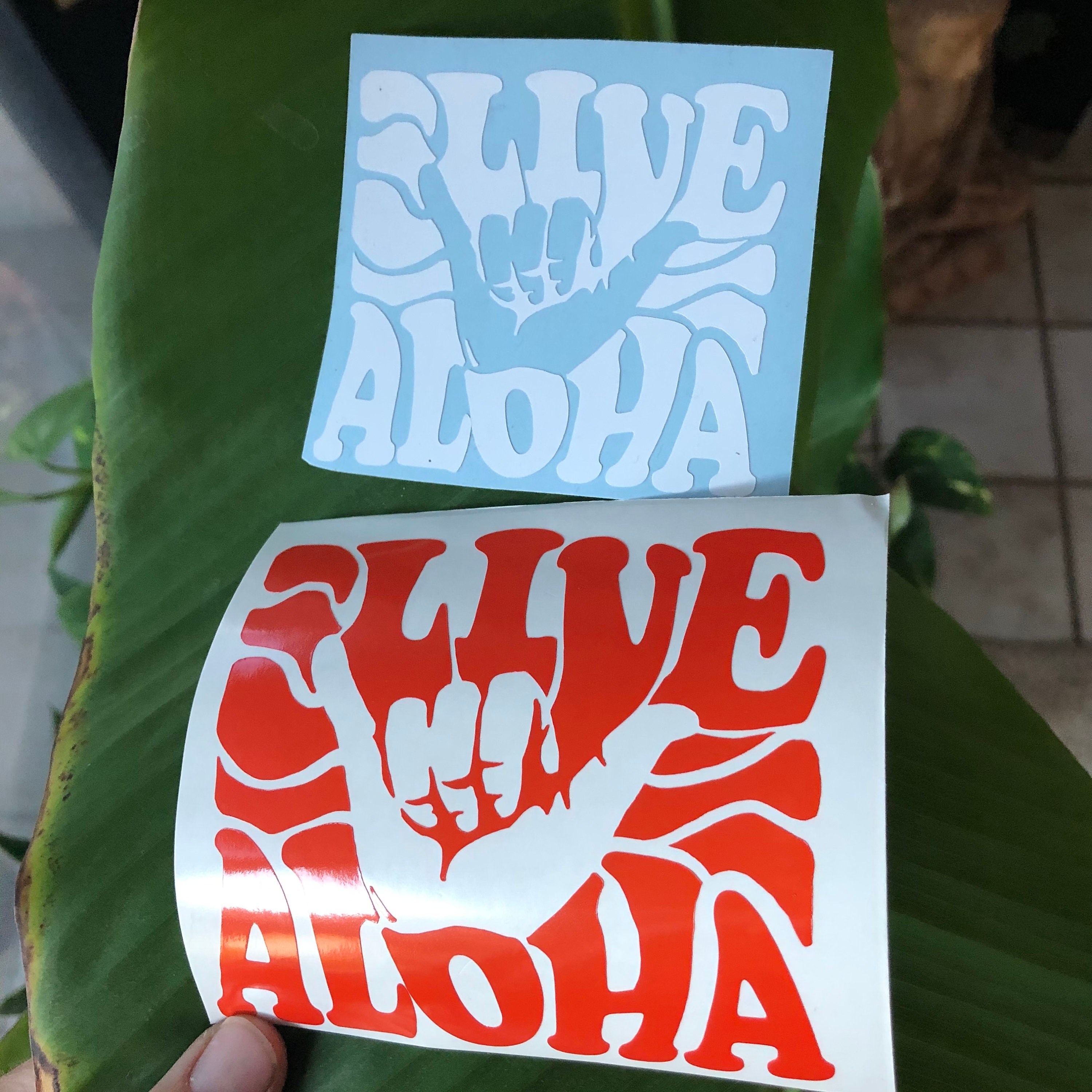 Live Aloha Car Decals Hawaii Bumper Stickers Shaka Stickers Etsy