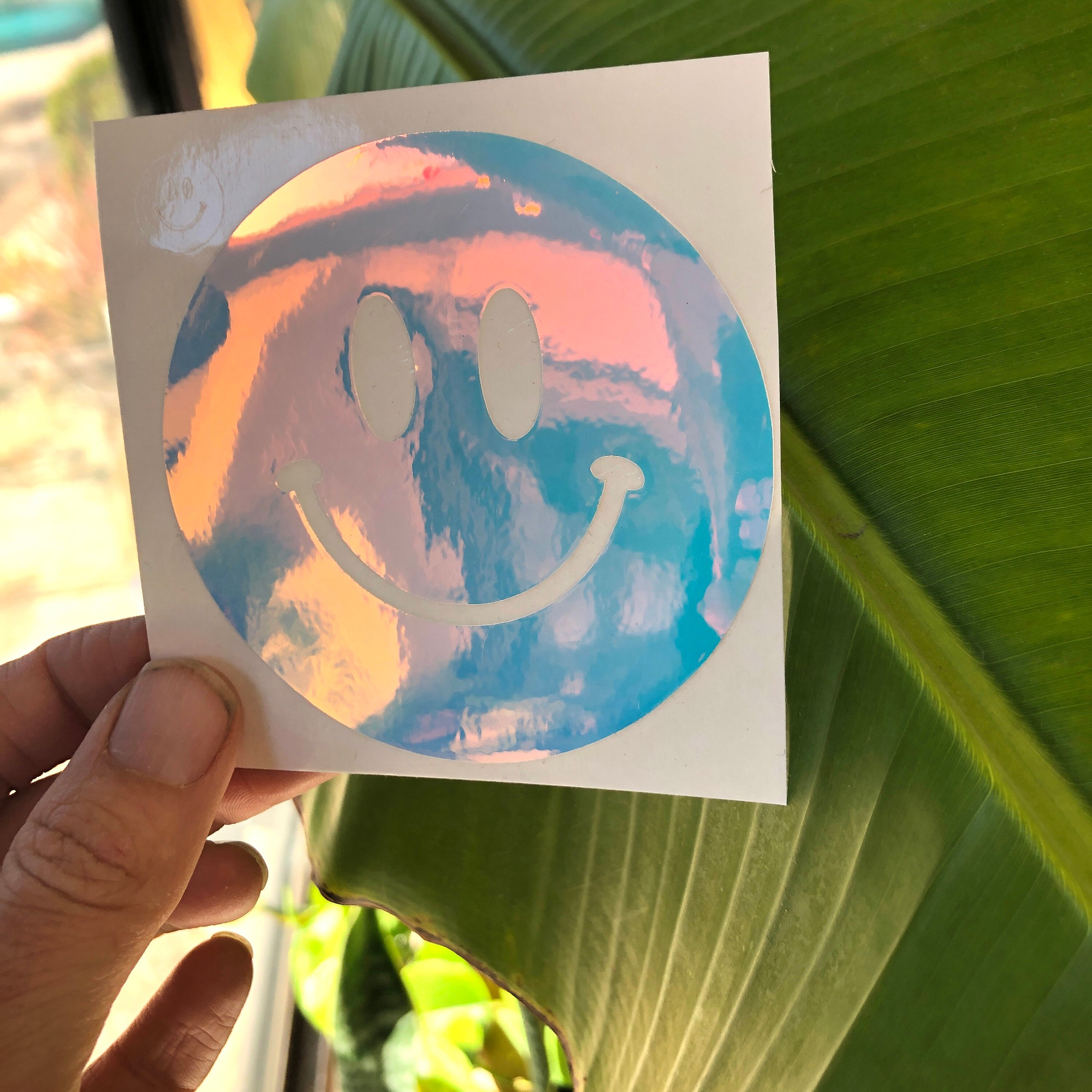 Holographic Smiley Face Decal Holographic Decals Sizes From - Etsy