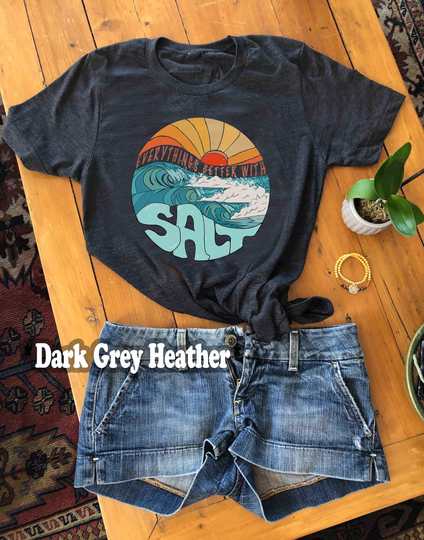 Everythings Better With Salt Unisex T Shirt Vintage Surf Shirt - Etsy UK