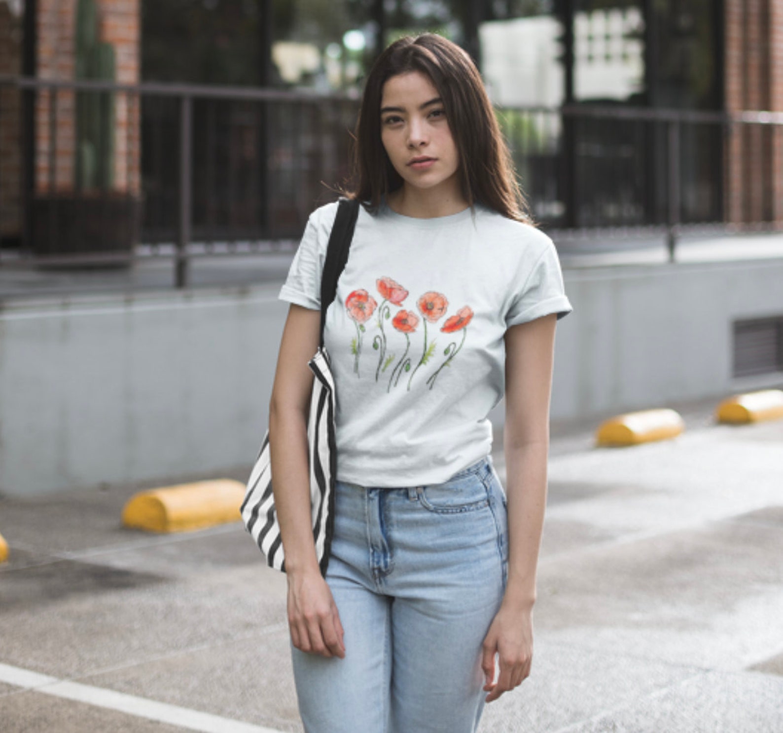 Red Poppy Flower T Shirt Wildflower Shirt Floral Watercolor - Etsy