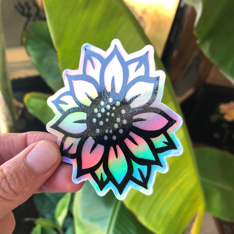 Holographic Car Stickers 3 Sunflower Decal Hippie Car - Etsy