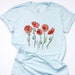Red Poppy Flower T Shirt, Wildflower Shirt, Floral Watercolor Print ...