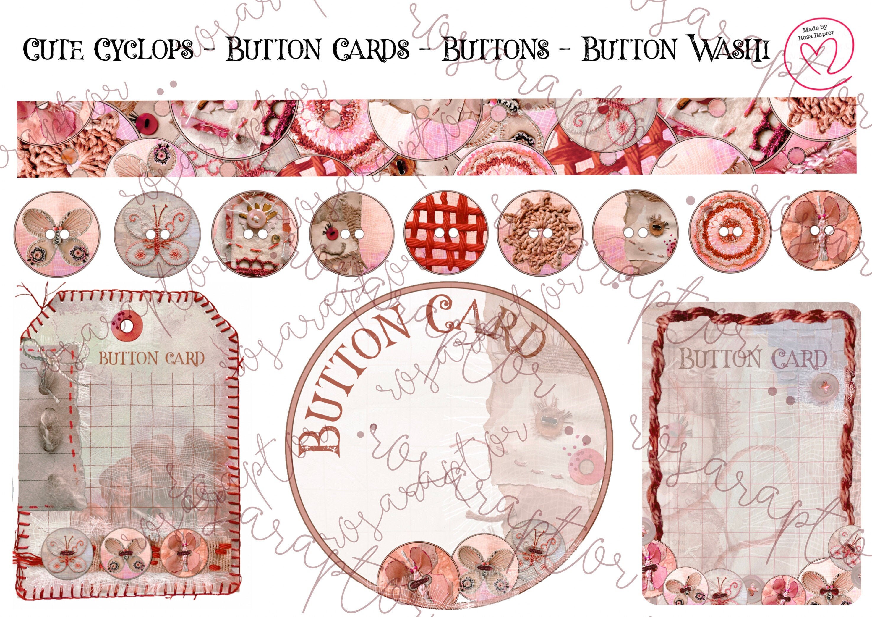 Cute Cyclops Button Cards Buttons Button Washi Background Page TEA ...