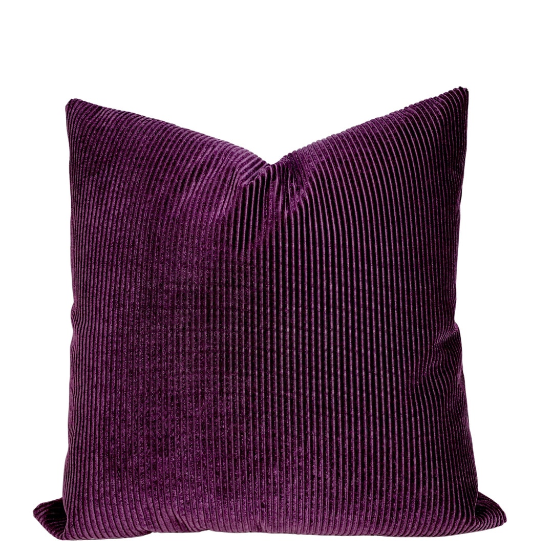 Plum Velvet Pillow Cover Textured Velvet Pillow Cover - Etsy