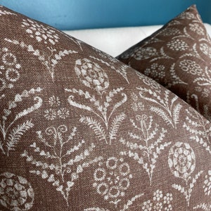 Lisa Fine Paradeiza Coco Pillow Cover BOTH SIDES Floral Pillow Brown ...