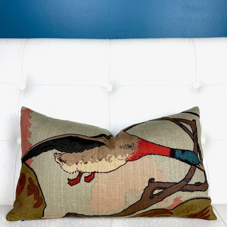 Flying Ducks Sky Linen Pillow Cover BOTH SIDES English - Etsy