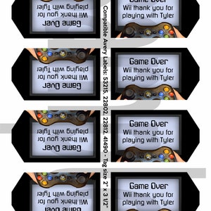 VIDEO GAME Custom Thank You or Message Tags, Customize Using Sample ...