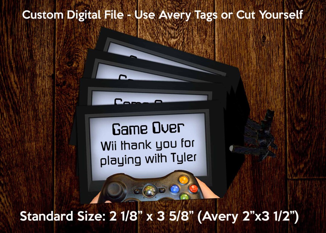VIDEO GAME Custom Thank You or Message Tags, Customize Using Sample ...