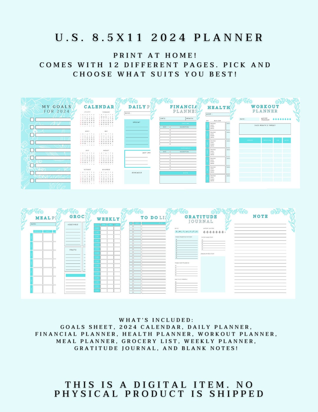 Yearly Planner, Daily Planner, Weekly Planner, Printable Planner ...