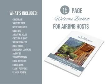 Airbnb Welcome Book Template, Vacation Rental Short Term Rental, VRBO ...