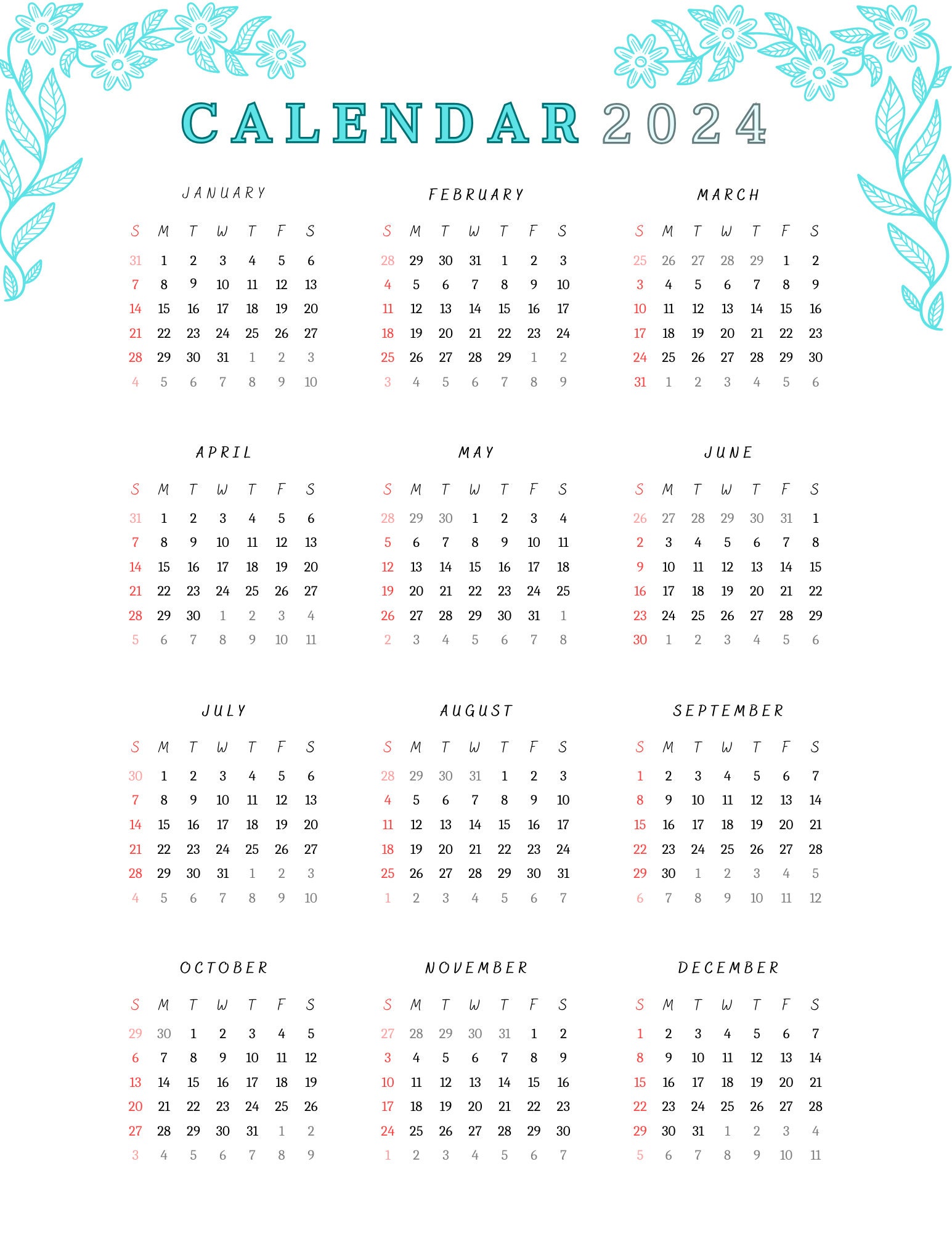 Yearly Planner, Daily Planner, Weekly Planner, Printable Planner ...