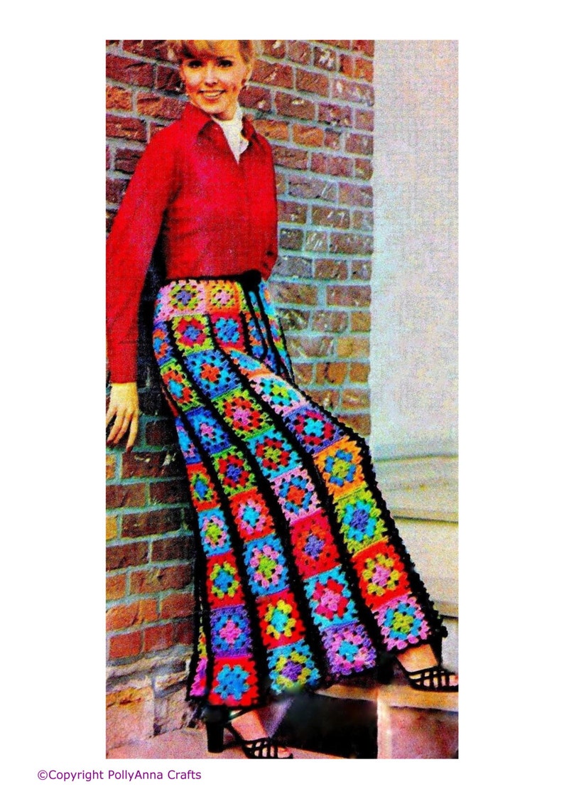 Vintage Ladies Granny Crochet Square Skirt - Etsy