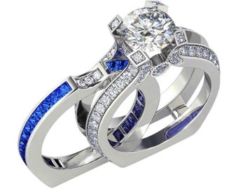 Blue wedding ring | Etsy