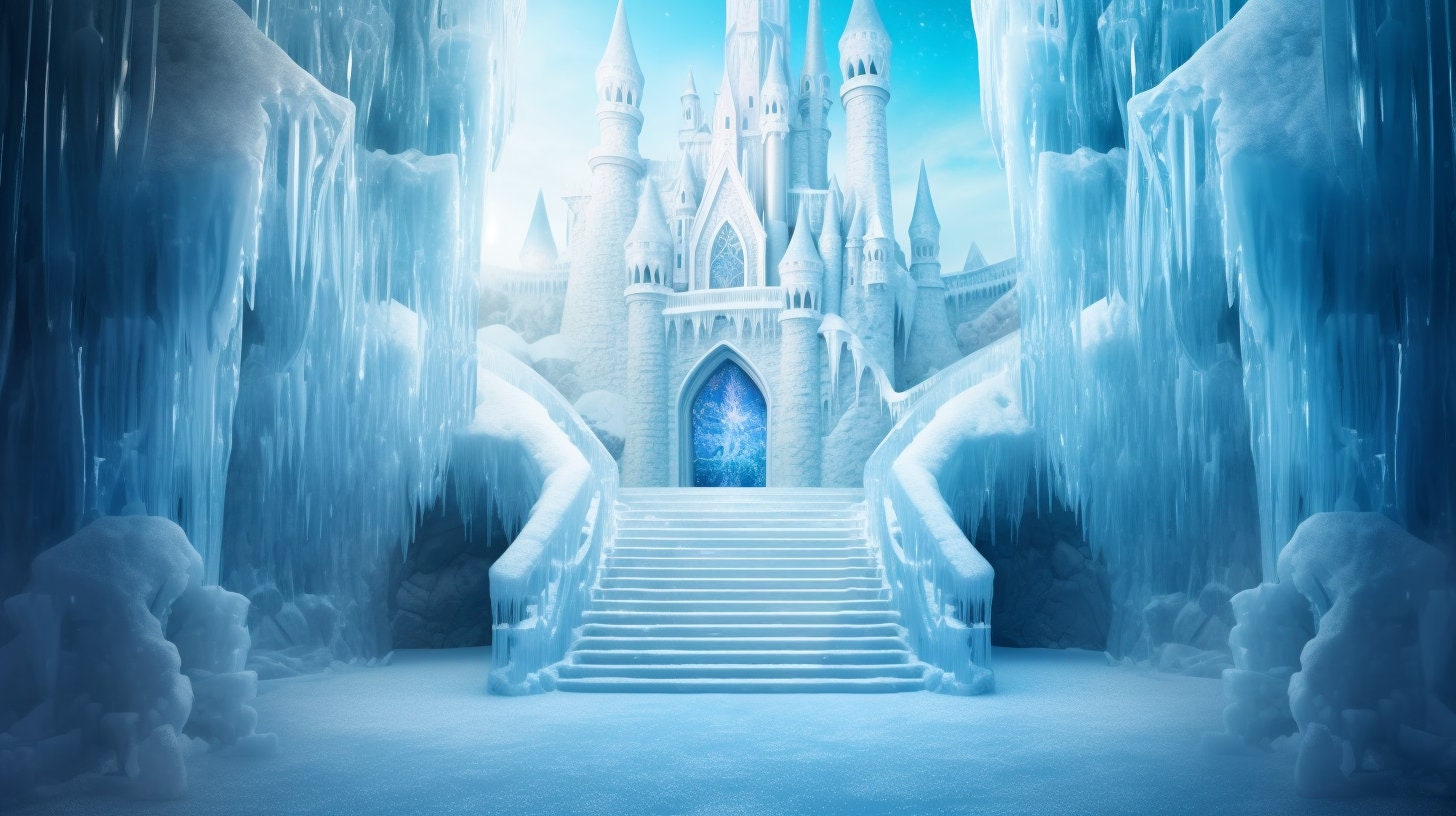 Frozen Ice Castle: Elsa-inspired Digital Backdrop for Kids' Winter ...