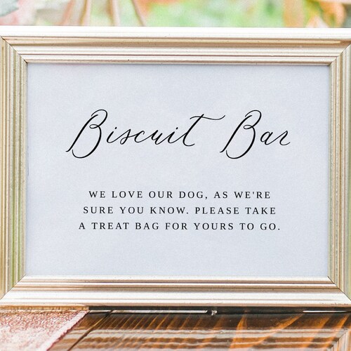 Biscuit Bar Sign Dog Treat Sign for Wedding Wedding Dog - Etsy